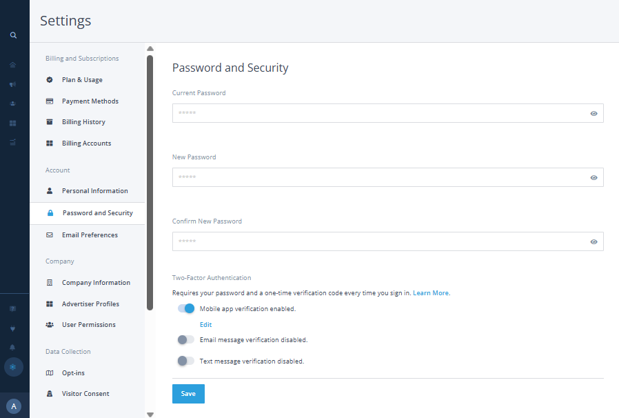 Login and Passwords Security – AdRoll Help Center